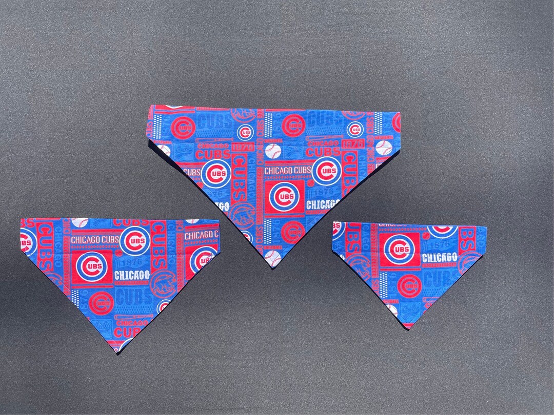 Cubs Red and Blue Slide-through Collar Dog Bandanas - Etsy