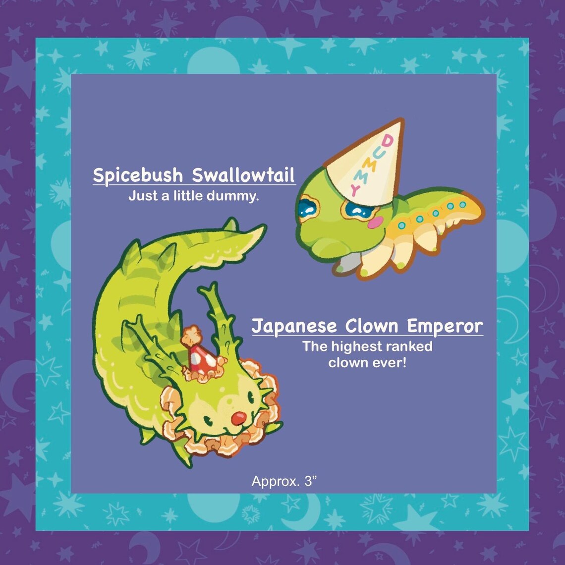 Silly Caterpillar Vinyl Stickers: Japanese Emperor Caterpillar ...