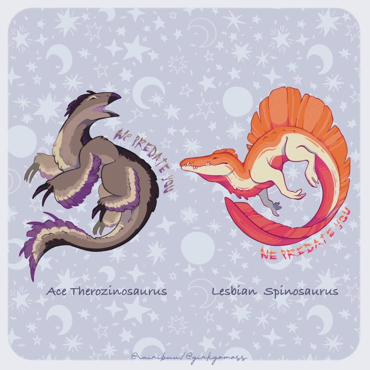 We Predate You Aggressive Dinosaur Stickers: Ace Therizino, Lesbian ...