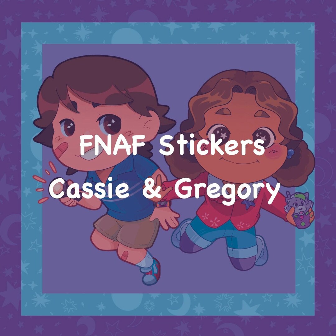 FNAF Security Breach Ruin - Gregory & Cassie Vinyl Stickers: Gregory ...