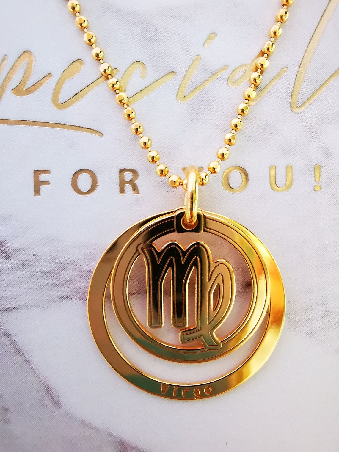 Virgo Zodiac Necklace Virgin Zodiac Sign Horoscope Astrology Ball Chain ...