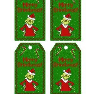 Merry Grinchmas Tags - Printable - Digital Download - the Grinch - Etsy