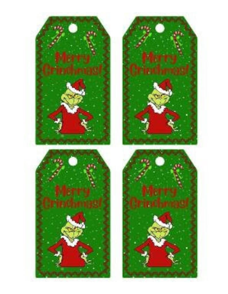 Merry Grinchmas Tags - Printable - Digital Download - the Grinch - Etsy