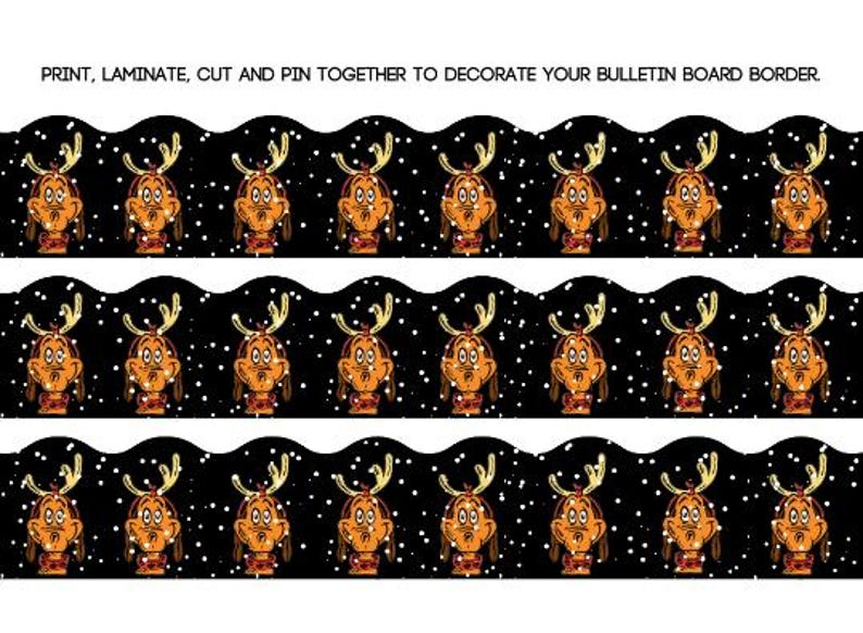 Grinch Christmas Bulletin Board Border - Printable/digital Download ...