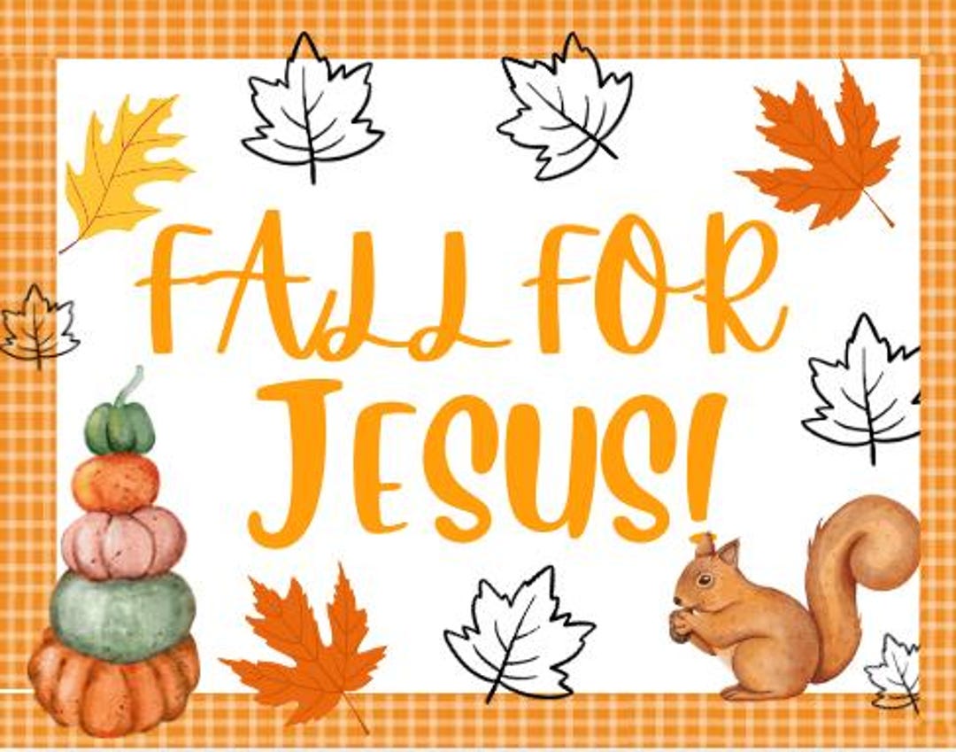 Bulletin Board Fall for Jesus Printable - Etsy