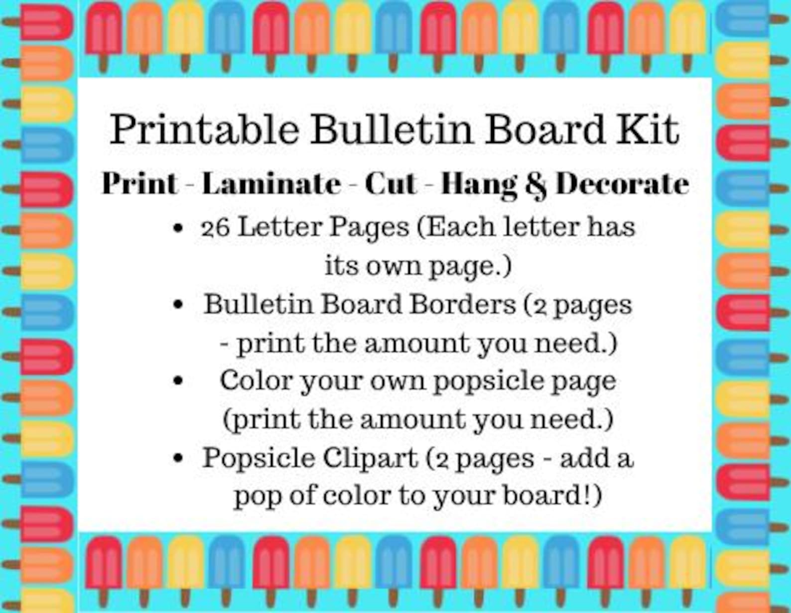 Bulletin Board Anything is Popsicle With God Digital Download - Etsy