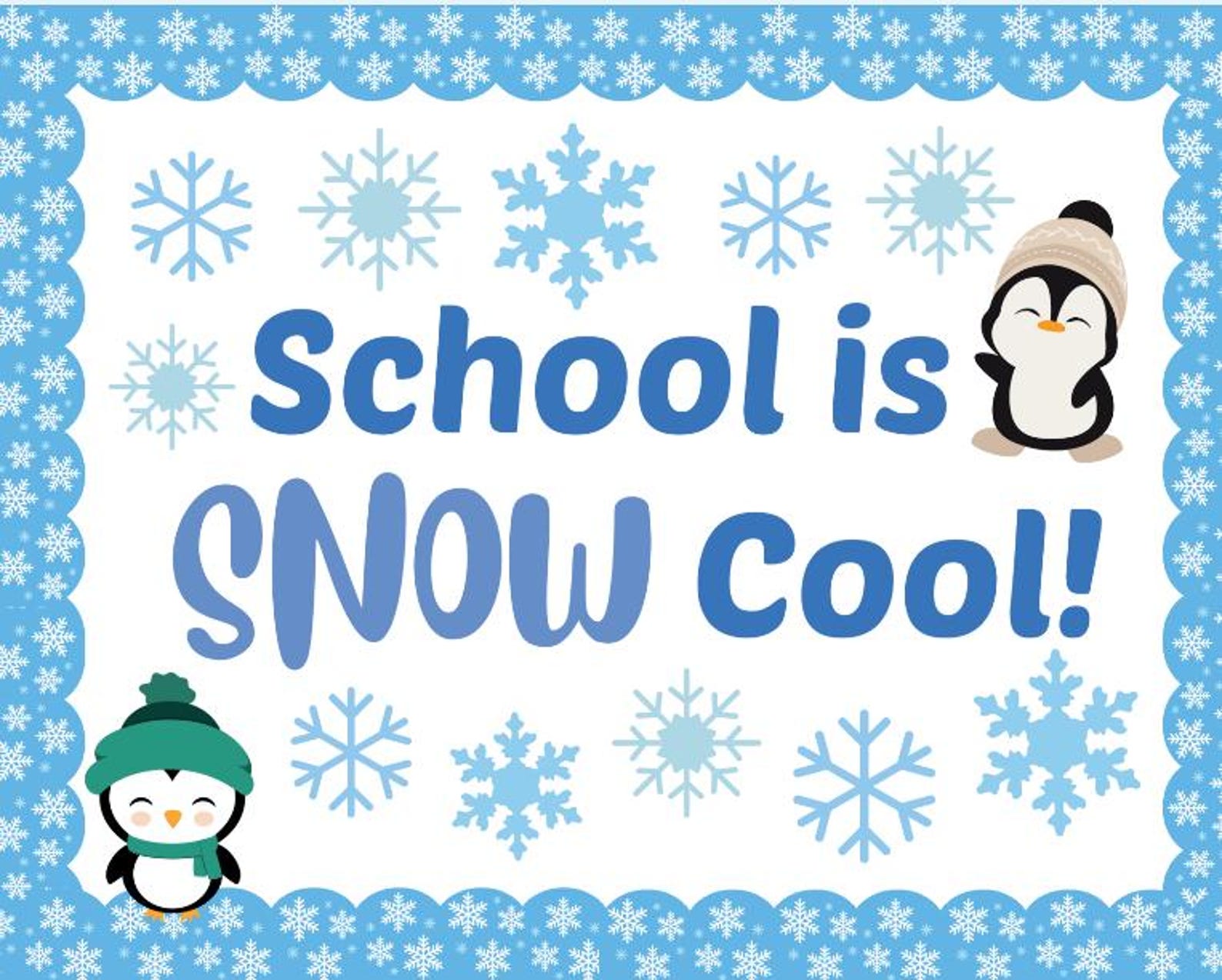 School is SNOW Cool! Bulletin Board - Digital Download - Printable - Etsy