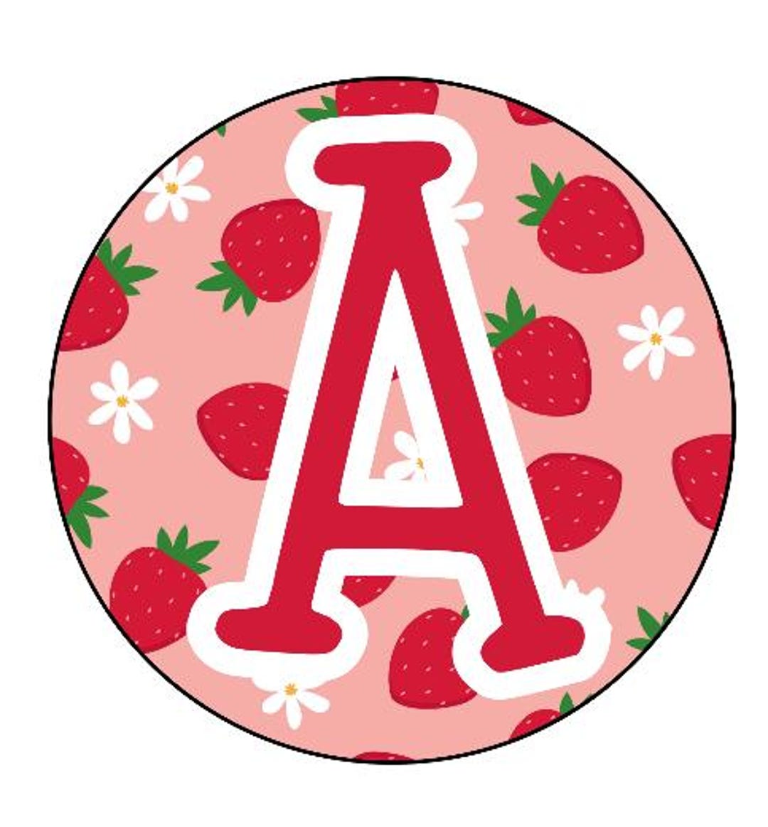 Pink and Red Strawberry Circle Bulletin Board Letters - Etsy