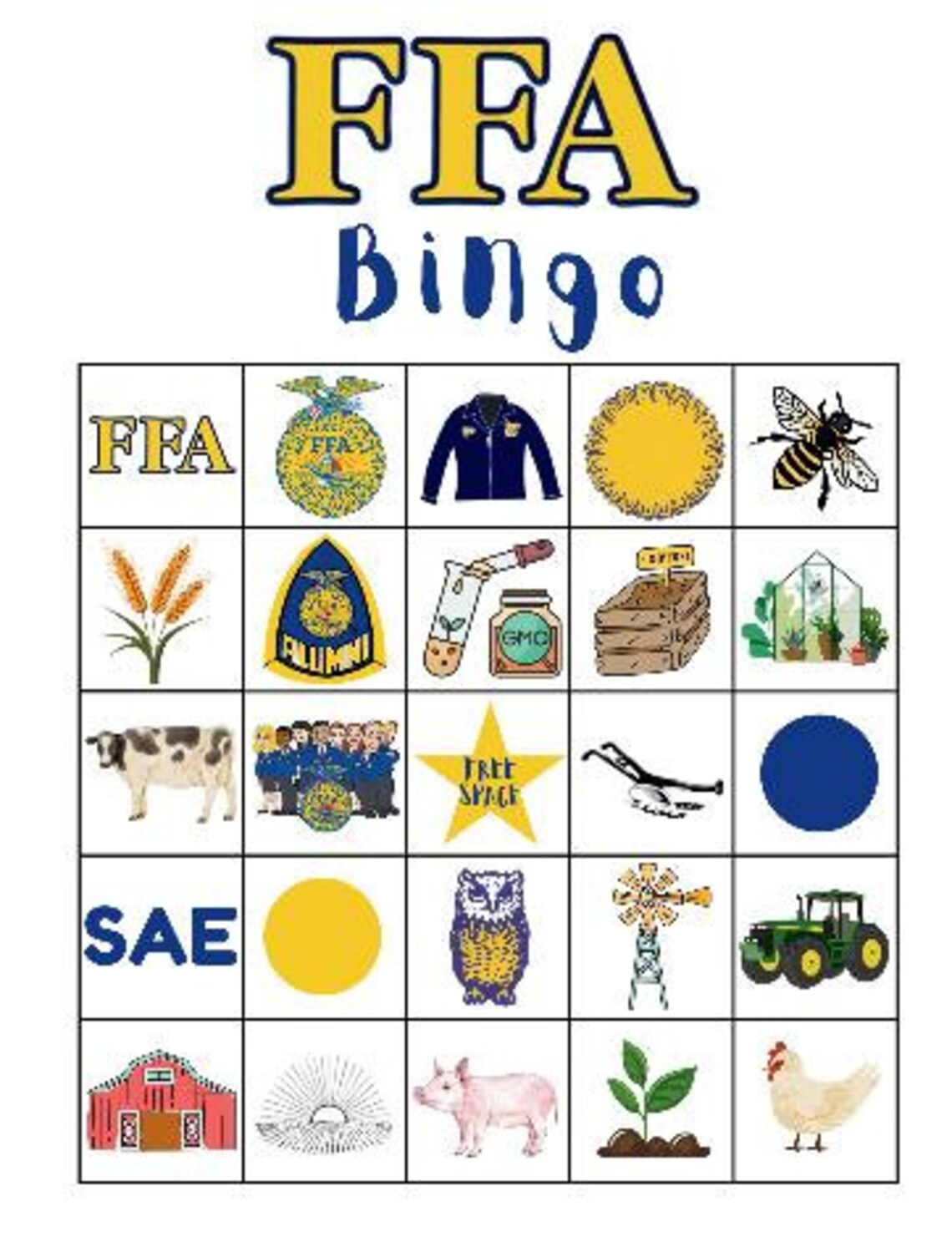 FFA Bingo - Digital Download - Printable - Etsy