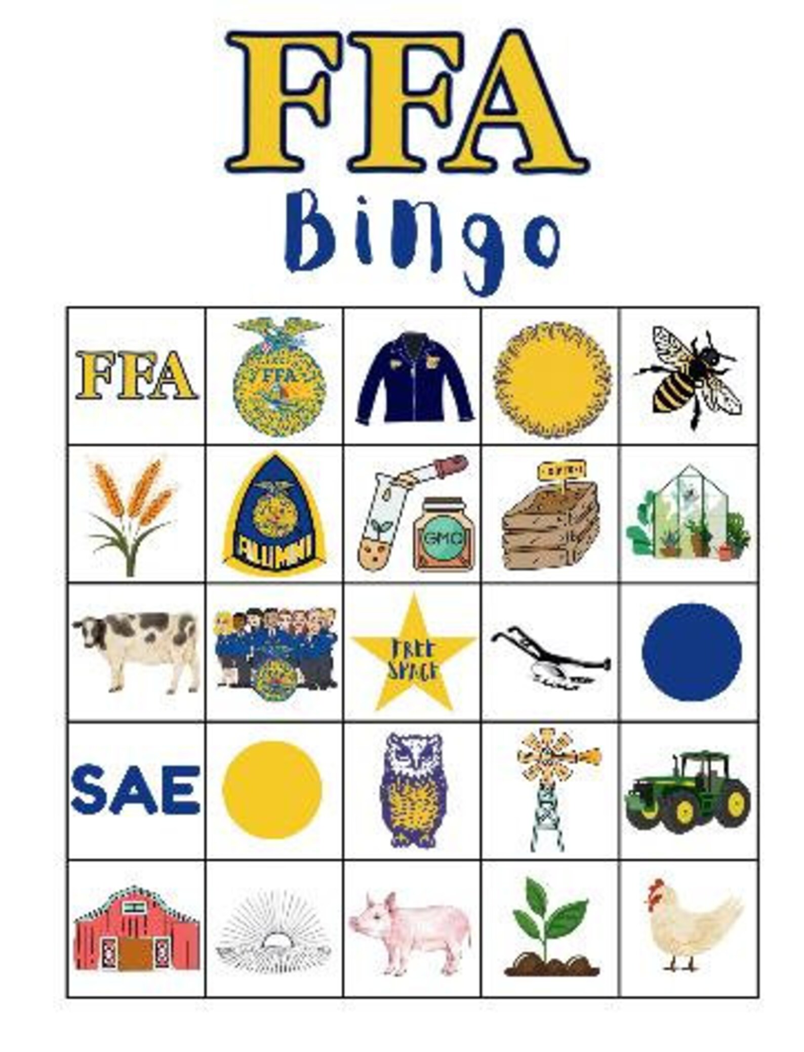 FFA Bingo - Digital Download - Printable - Etsy