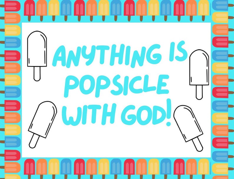 Bulletin Board Anything is Popsicle With God Digital Download - Etsy