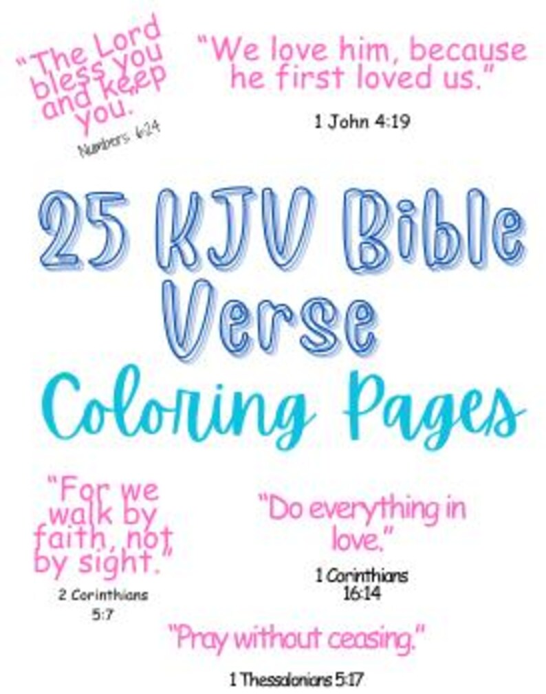 Bible Verse (KJV) Coloring Pages - Etsy