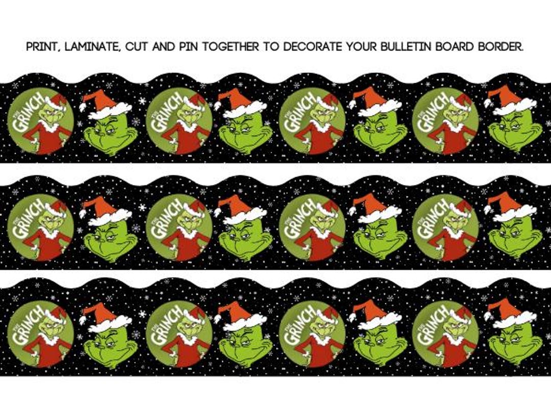 Christmas Grinch Bulletin Board Border - Printable/digital Download ...