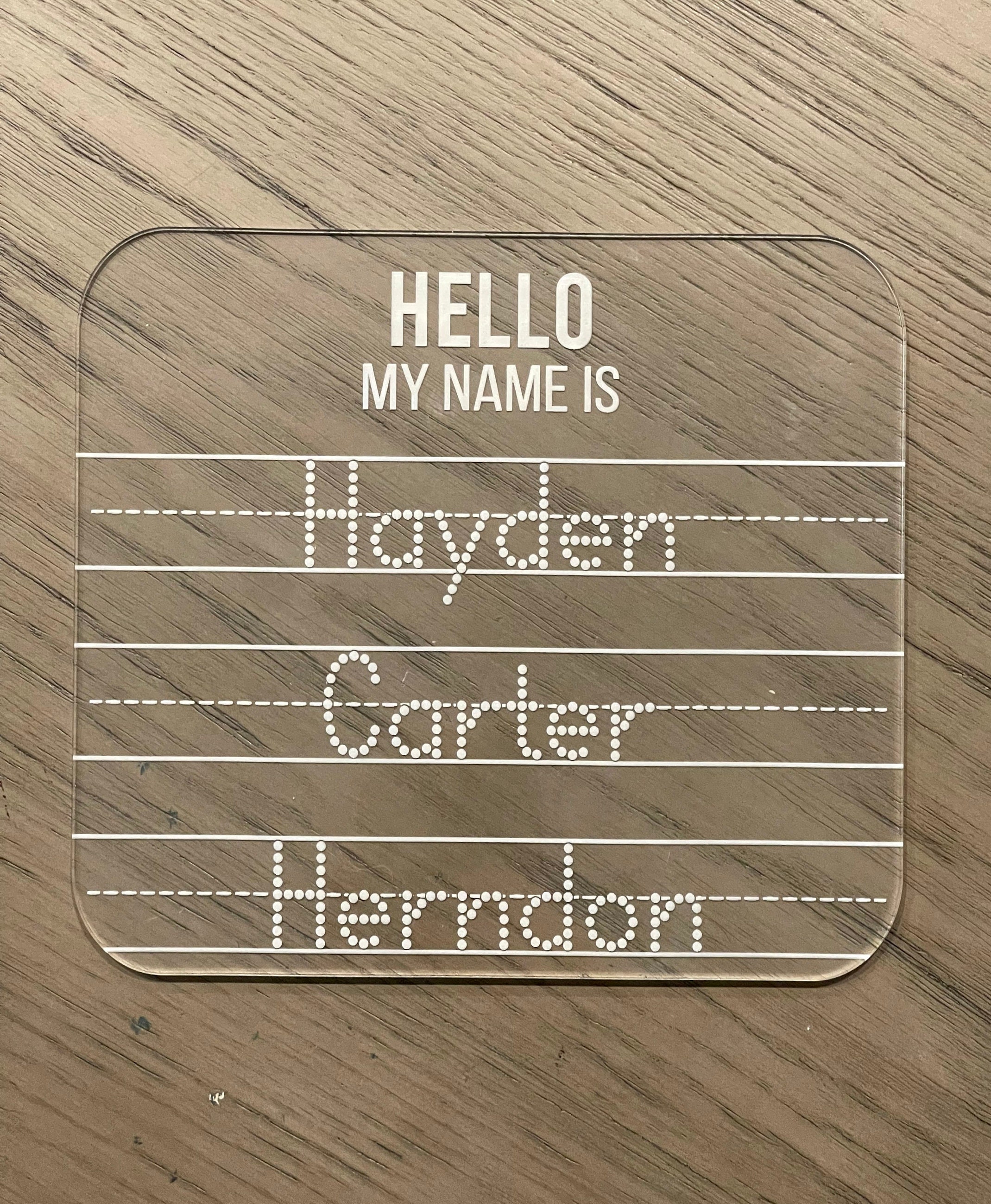 Name Tracing Board Reusable Acrylic Dry Erase Letter Tracing Hello My ...