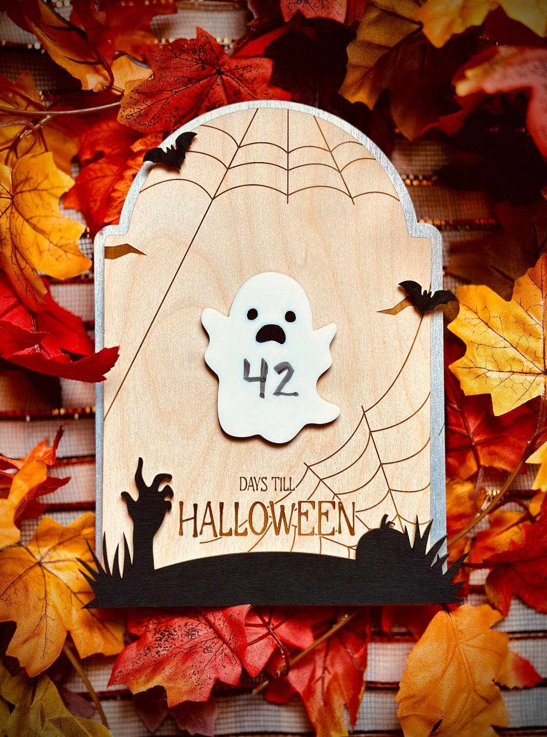 Halloween Countdown Sign Halloween Advent Dry Erase Countdown Ghost ...
