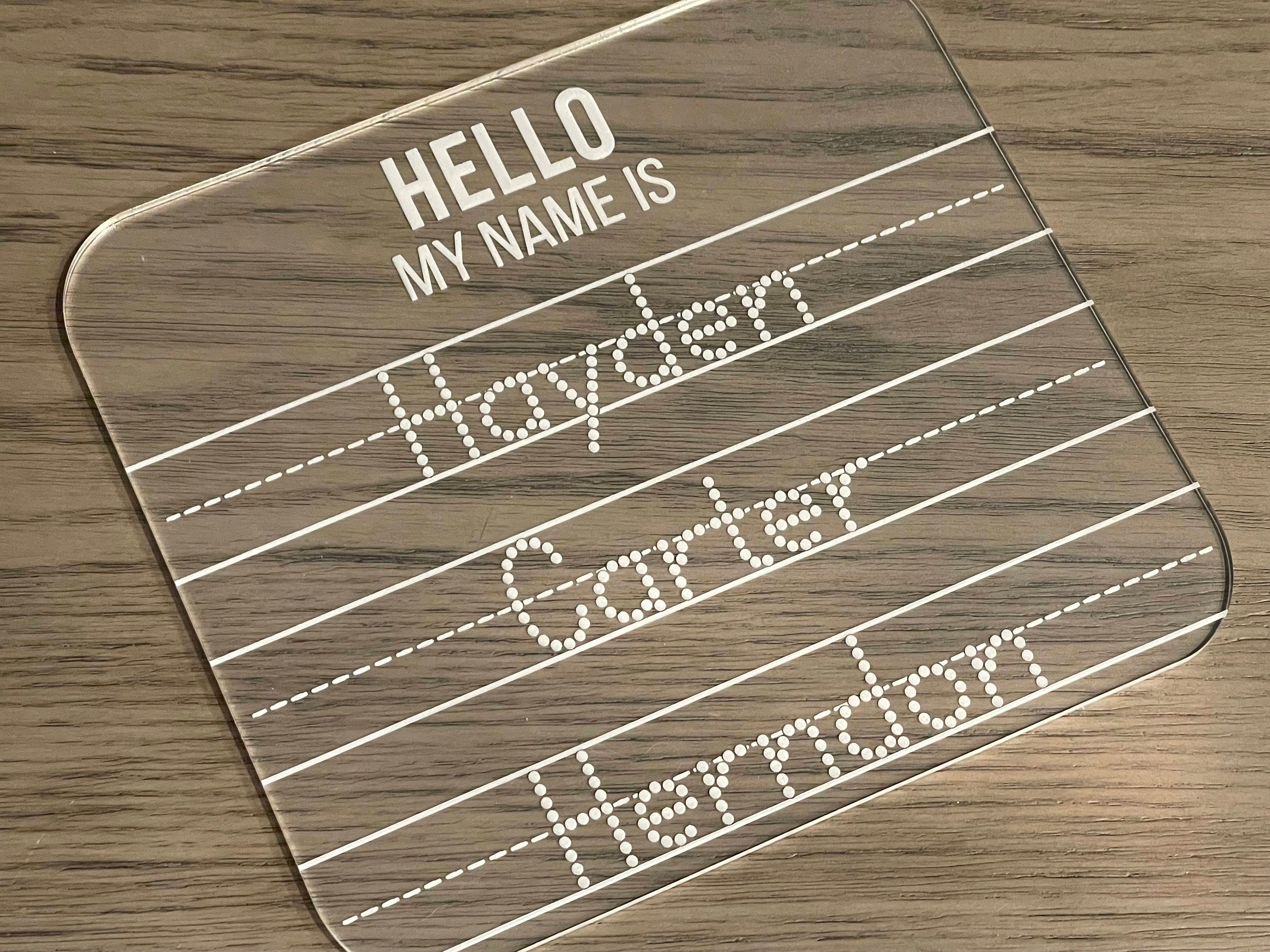Name Tracing Board Reusable Acrylic Dry Erase Letter Tracing Hello My ...