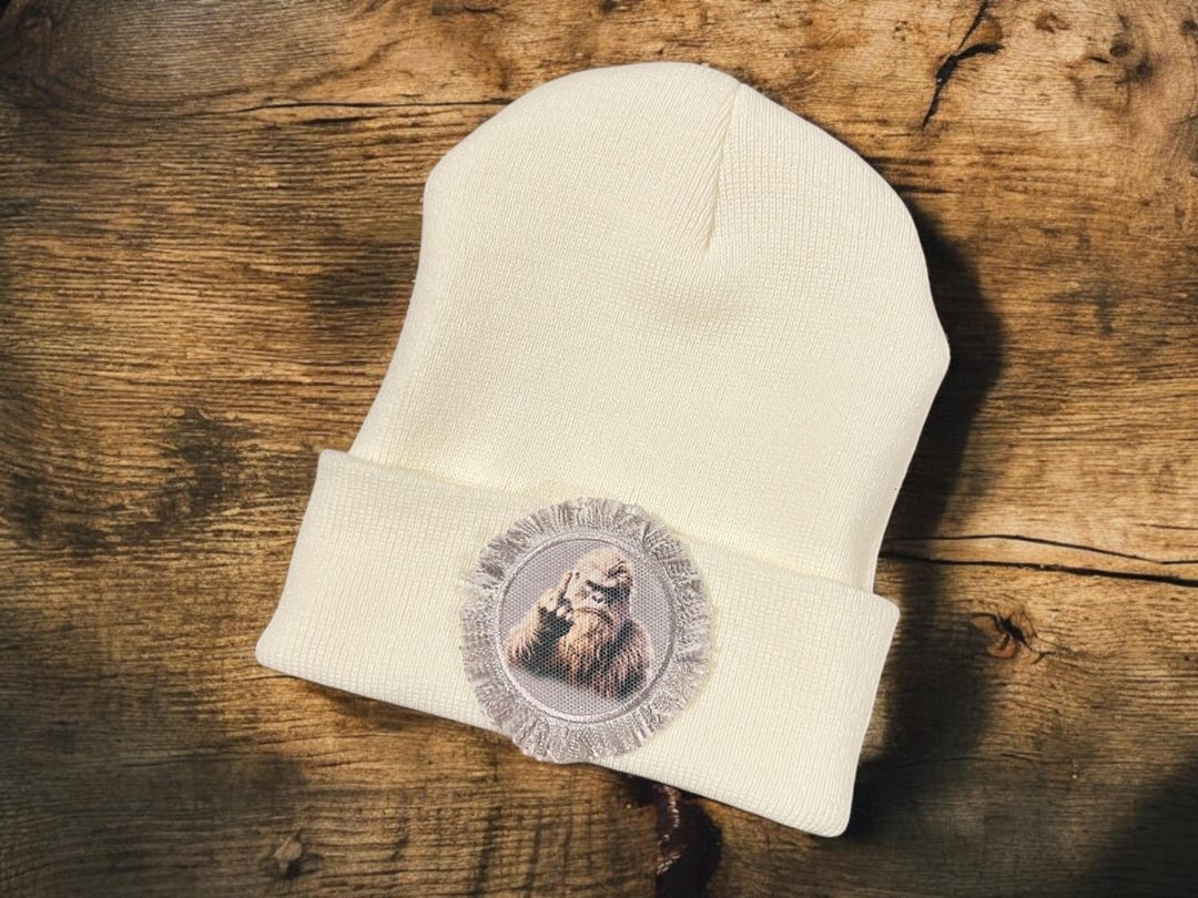 Bigfoot Middle Finger Fuck You Bigfoot Sasquatch Yeti Beanie Skull Cap ...