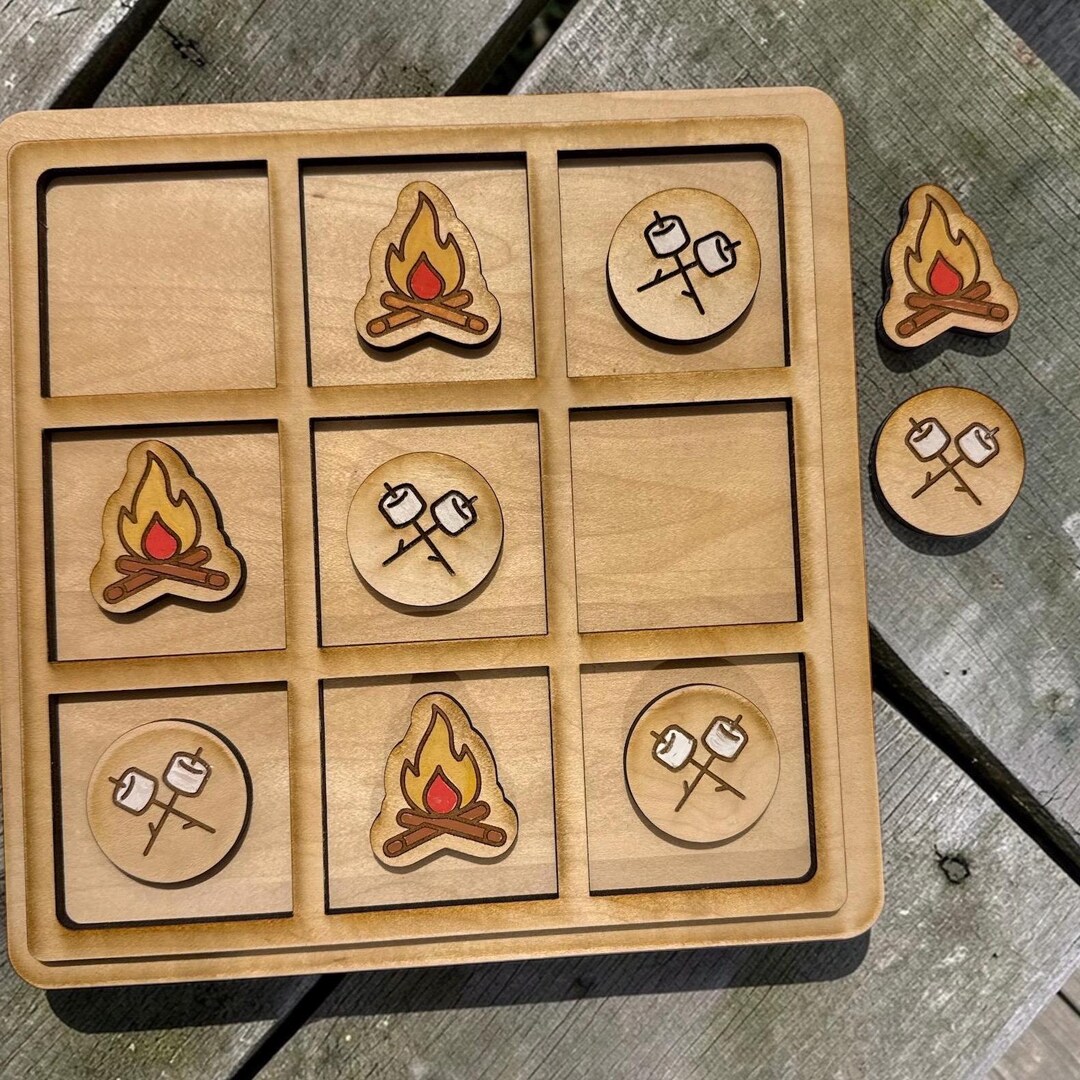 TIC TAC S'mores Tic Tac Toe Camping, Camp Game, Kids S'mores Smores - Etsy
