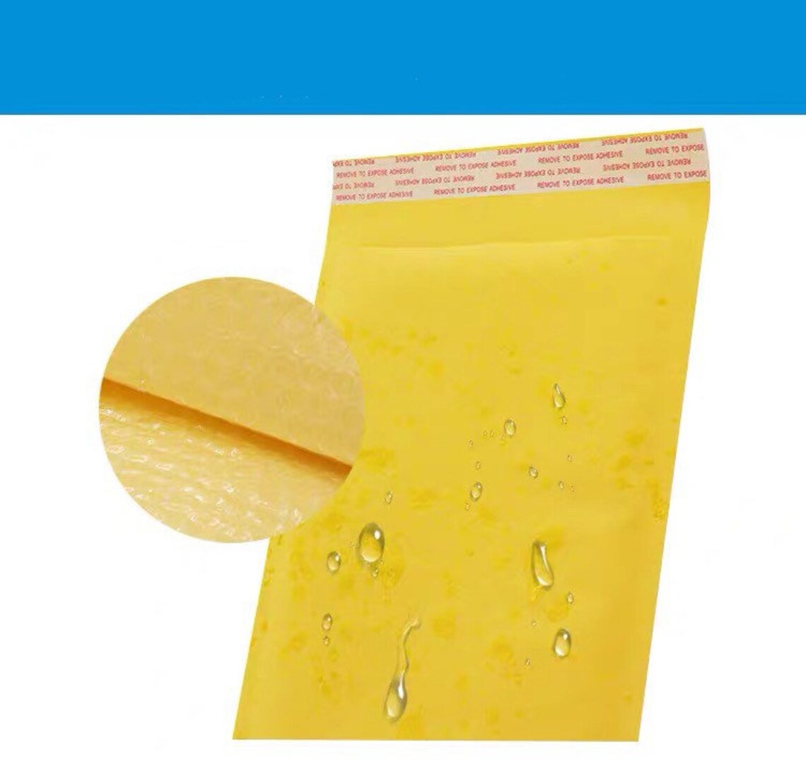 8x5.5 Inch Bubble Mailer Kraft Paper Yellow Envelopes Shipping Supplies ...