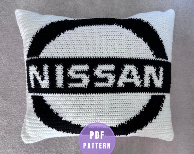 Nissan Logo Crochet Pattern – DIY Pillow and Tapestry | Automotive ...
