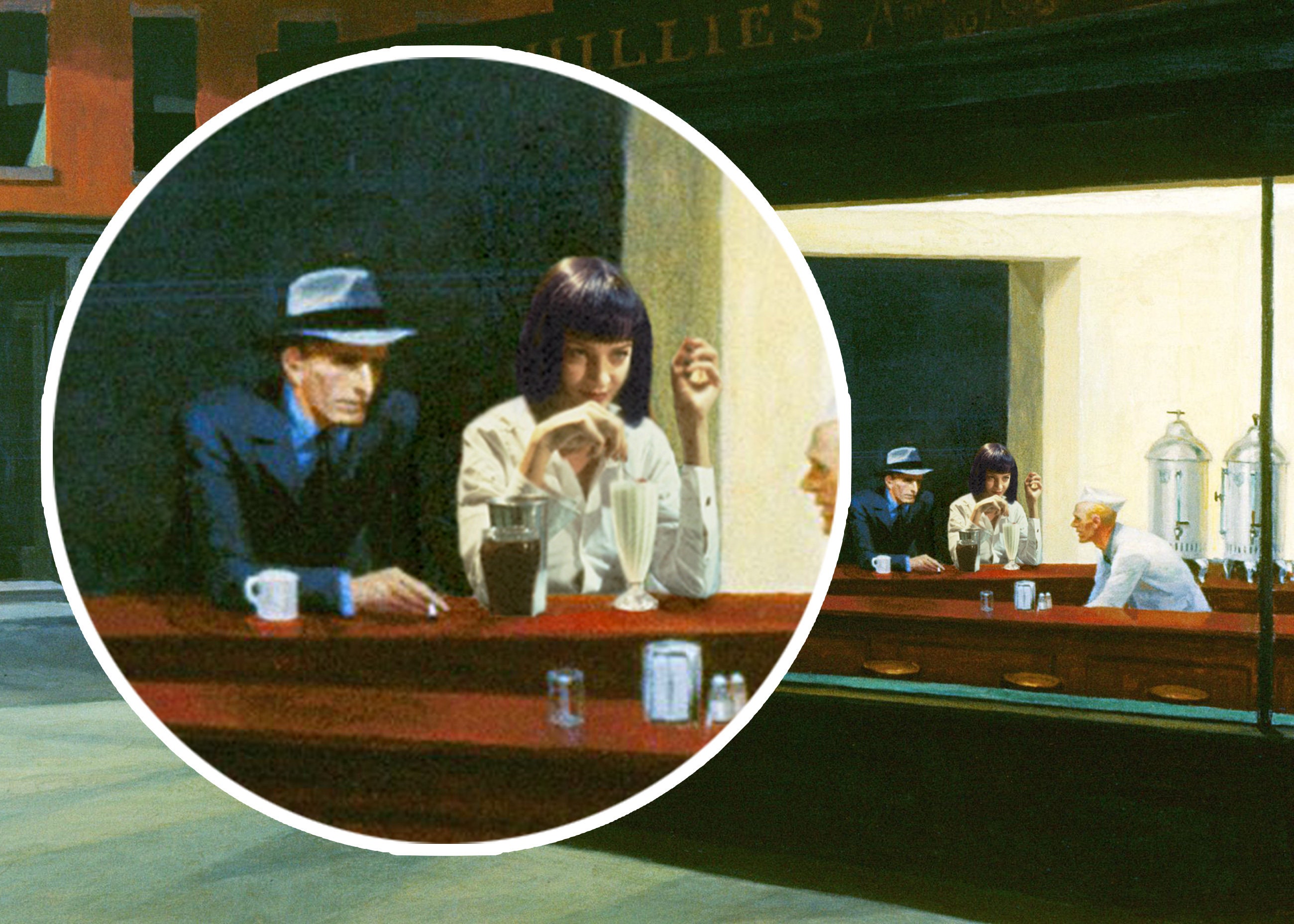 Personalized Portrait Inside Hopper's Nighthawks - Customized Art ...