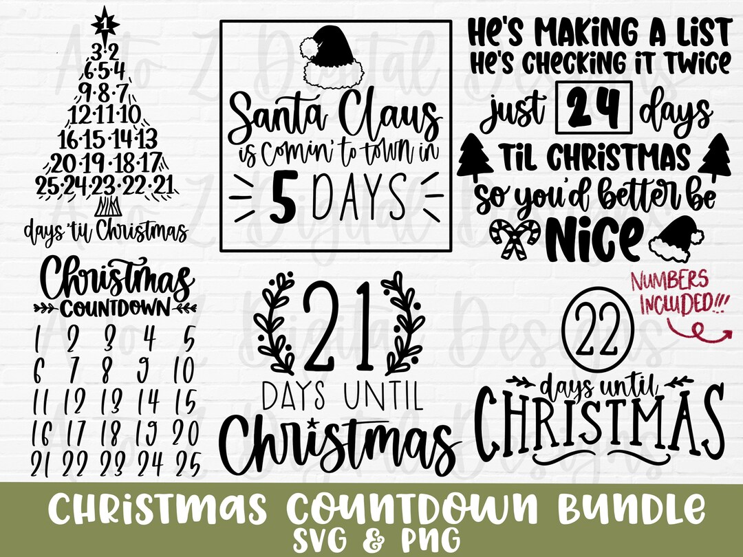 Christmas Countdown Svg | Christmas Svg | Countdown to Christmas Svg ...