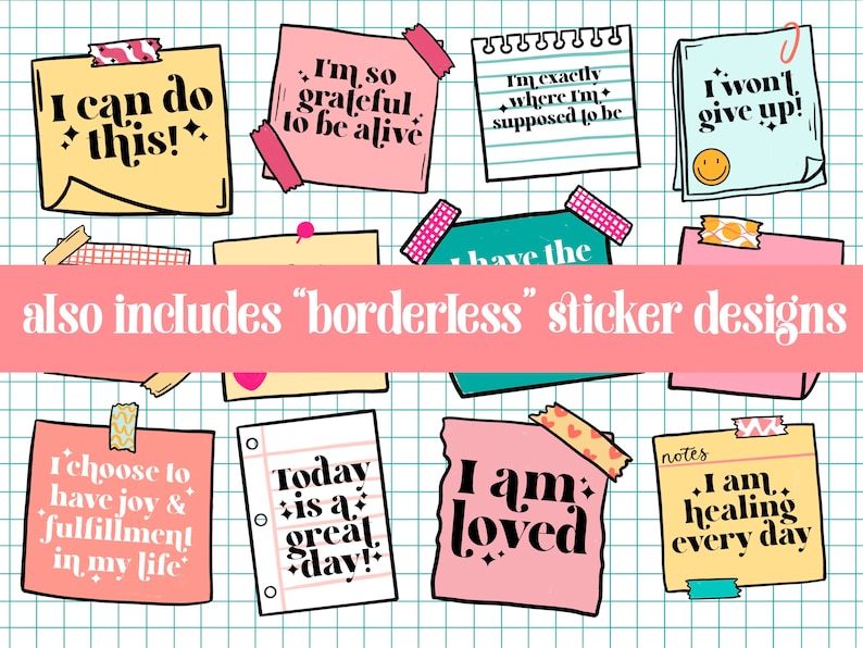 Affirmations Sticky Notes Png Printable Stickers, Inspirational Png ...