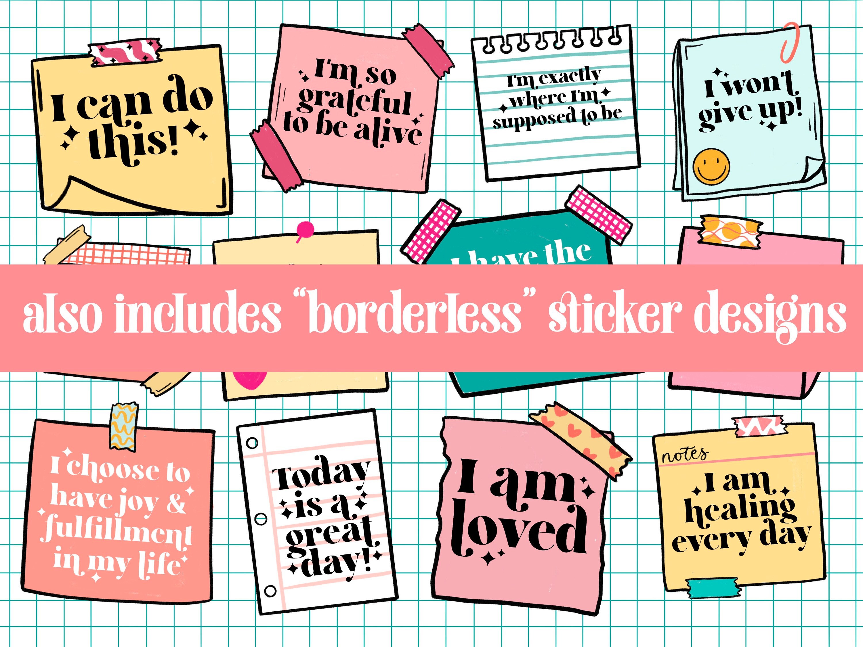 Affirmations Sticky Notes Png Printable Stickers, Inspirational Png ...