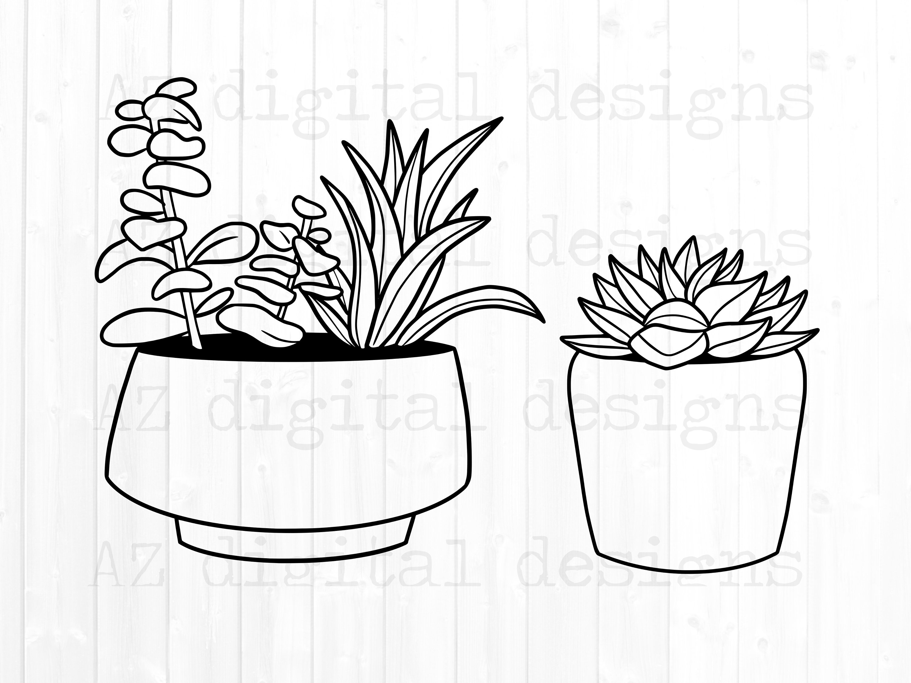 Cactus Pots Svg Bundle | Succulents Svg | Cactus Svg | Potted Plants ...