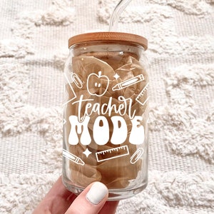 Teacher Glass Can Svg Bundle, Libbey 16 Oz Can Wrap Svg, Retro Teacher ...