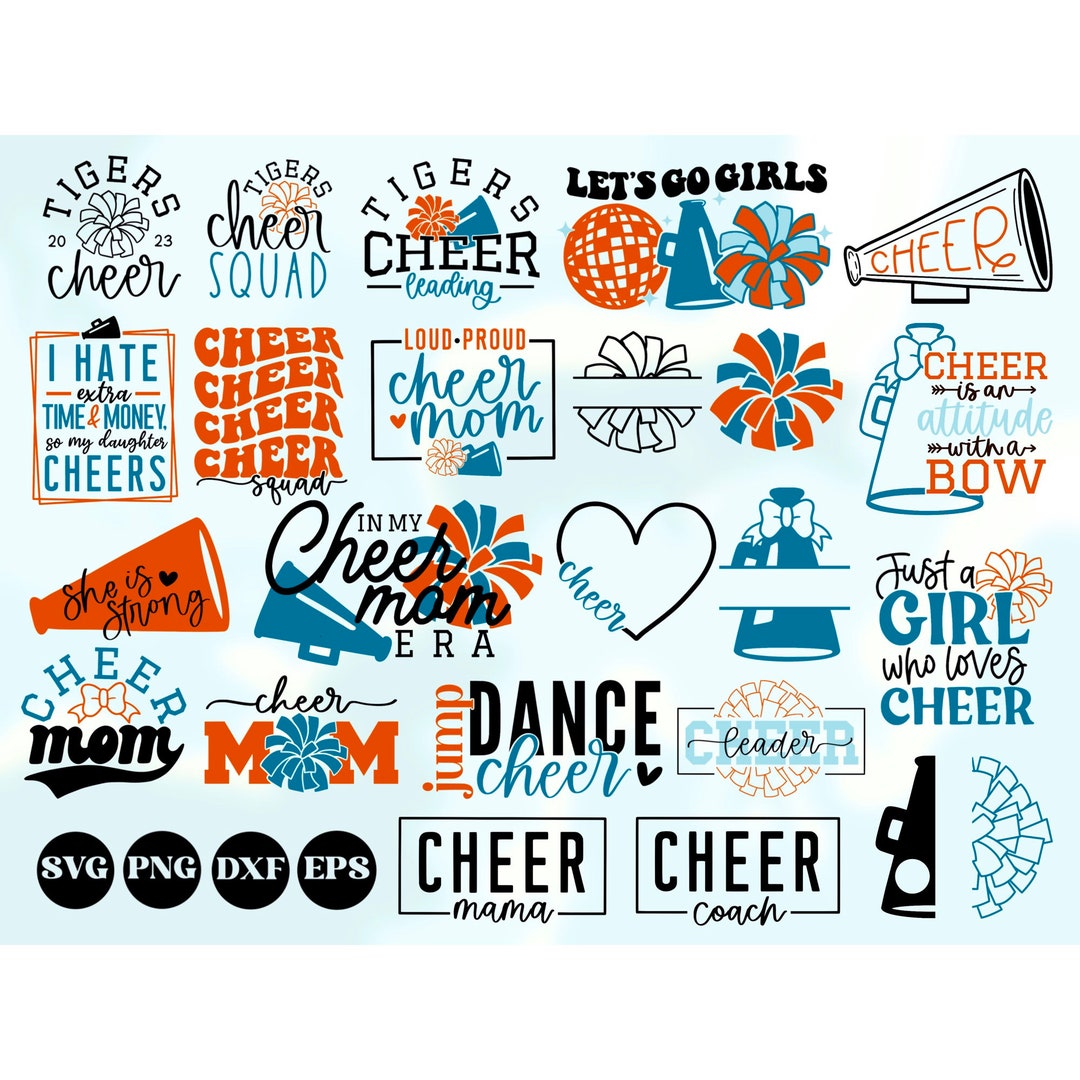 Cheerleader Svg Png Bundle, Cheer Sublimation Png, Cheer Mom Svg, Cheer ...