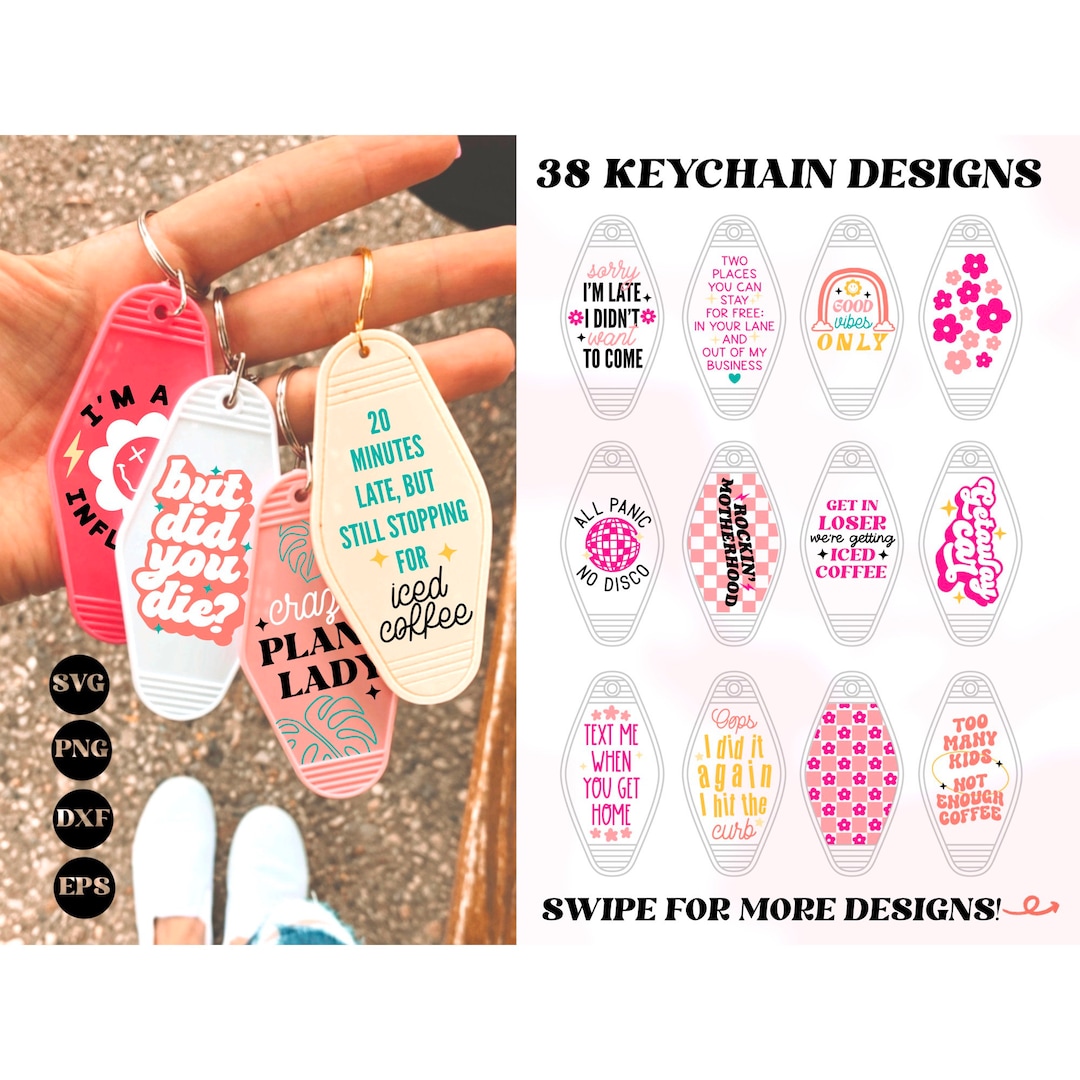 Motel Keychain Svg Design Bundle, Motel Keychain Png, Keychain Svg ...