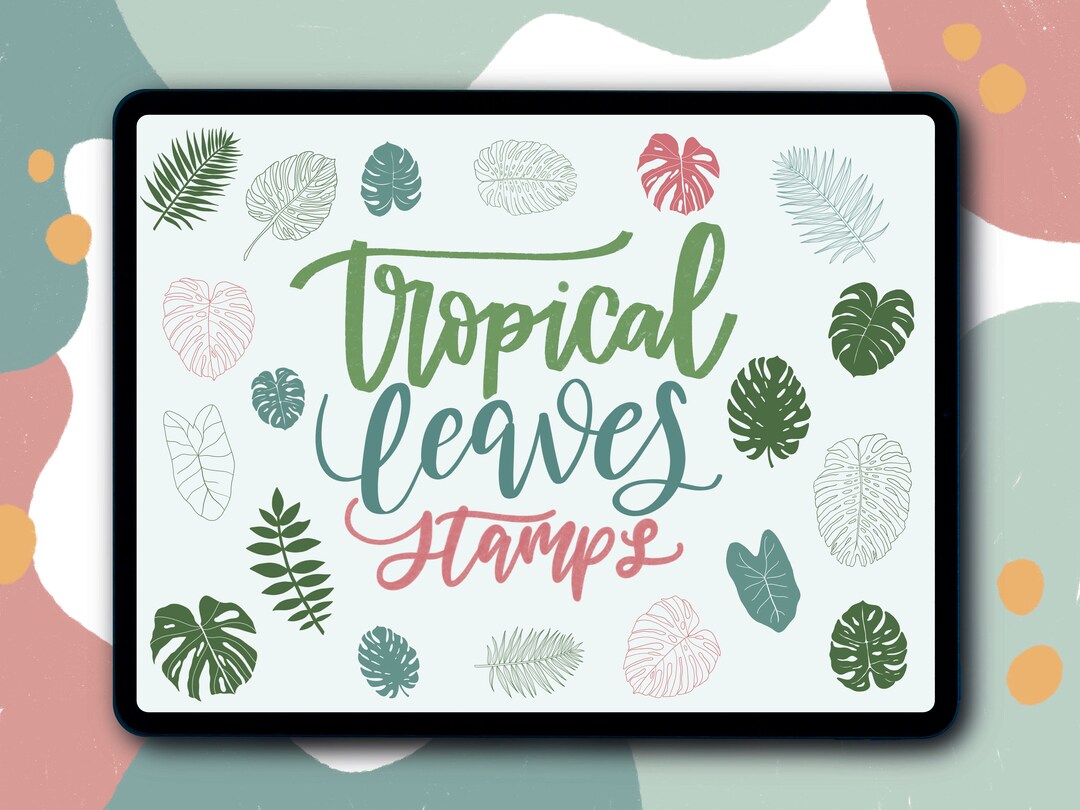 Tropical Leaves Procreate Stamps, Brushes | Floral Procreate Brushes ...
