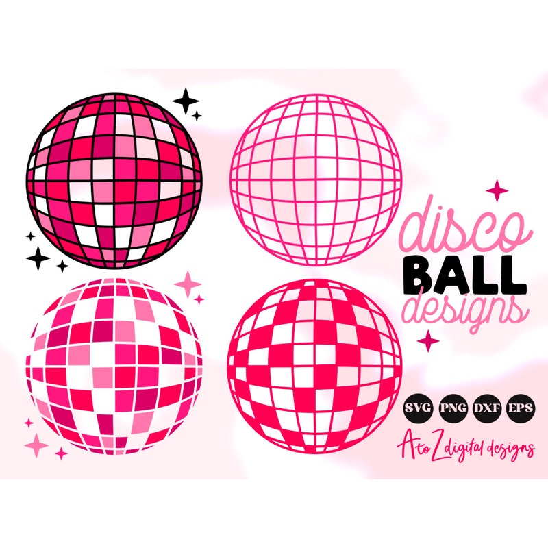 Cartoon Disco Ball Card - Etsy