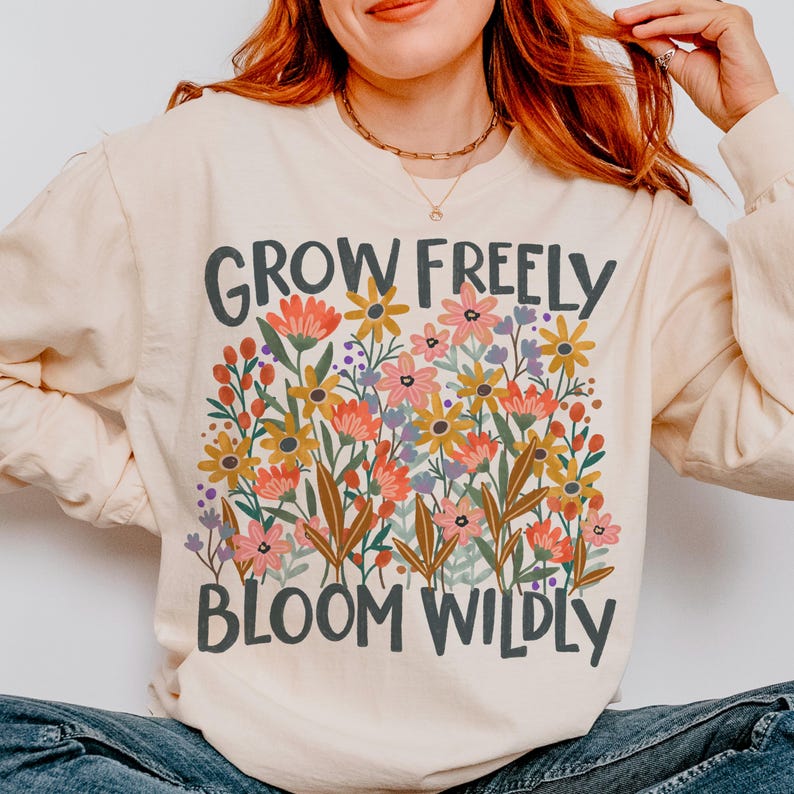Grow Freely Boho Floral Png, Flowers Png, Mental Health Png ...