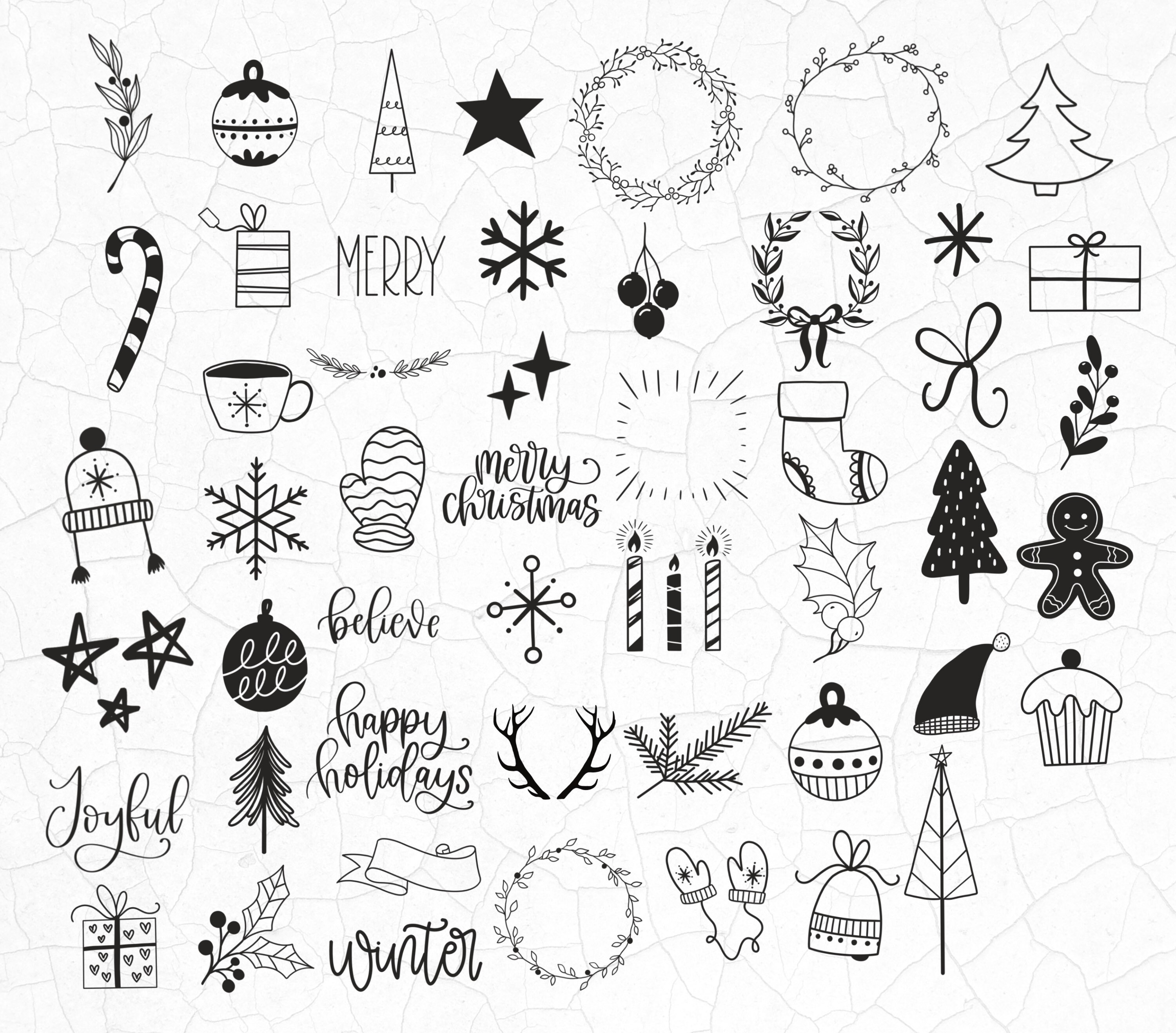 Christmas Procreate Stamps 50 Procreate Christmas Doodle - Etsy Canada
