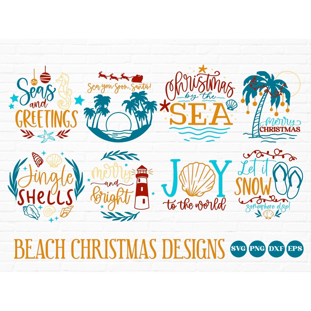 Beach Christmas Svg Bundle, Beach Christmas Sign Svg, Christmas by the ...