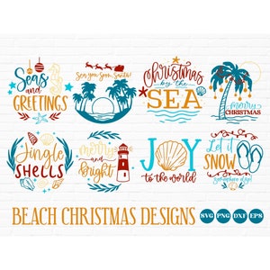 Beach Christmas Svg Bundle, Beach Christmas Sign Svg, Christmas by the ...