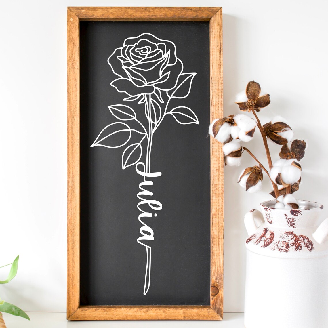 Rose Name Frame Svg, Flower With Text Svg, Rose Svg, Rose Monogram Svg ...