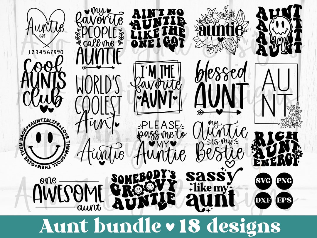 Aunt Svg Bundle Auntie Svg Retro Aunt Svg Auntie Shirt Svg - Etsy