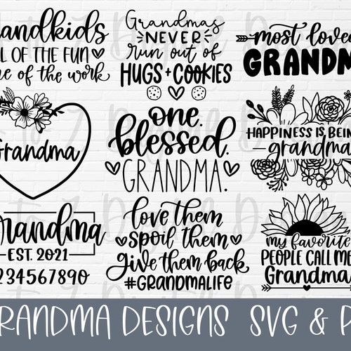 Grandma Svg Bundle Nana Svg Granny Svg Retired Svg Blessed Etsy Hong Kong