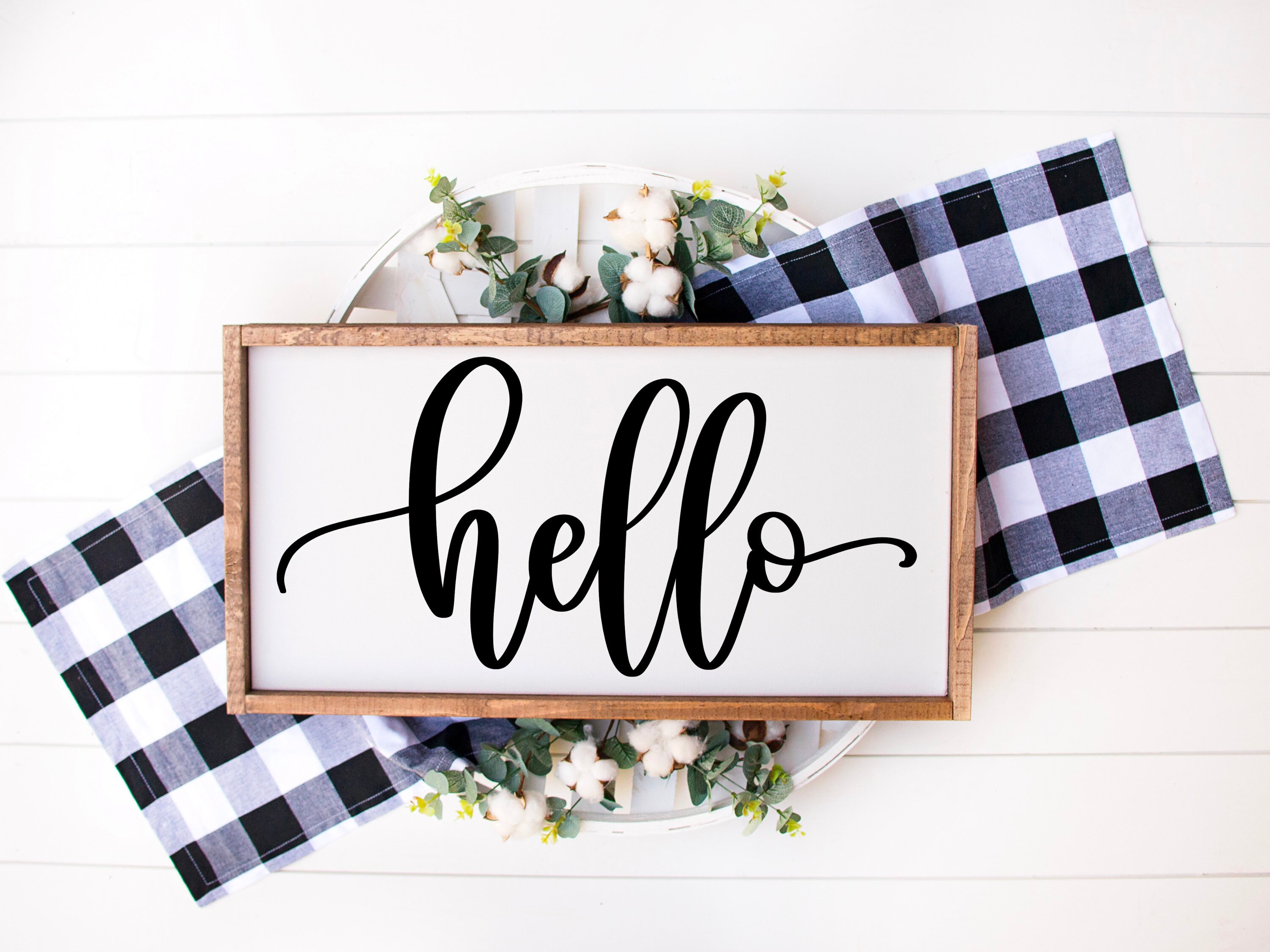 Hello Svg Hand Lettered Hello Sign Svg Welcome Svg - Etsy