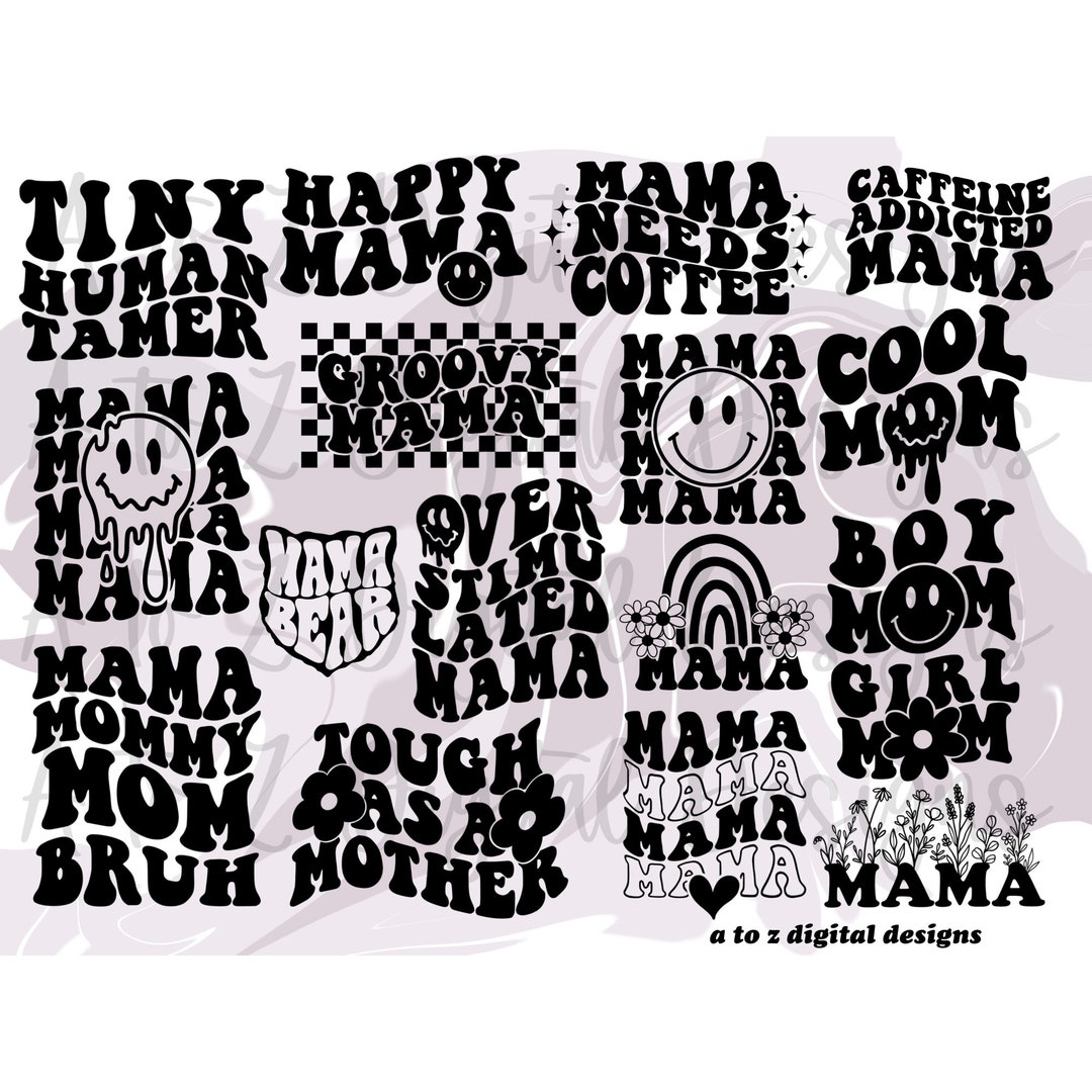 Mama Svg, Retro Mama Svg, Mom Svg, Boho Mama Svg, Groovy Svg, Mama Wavy ...