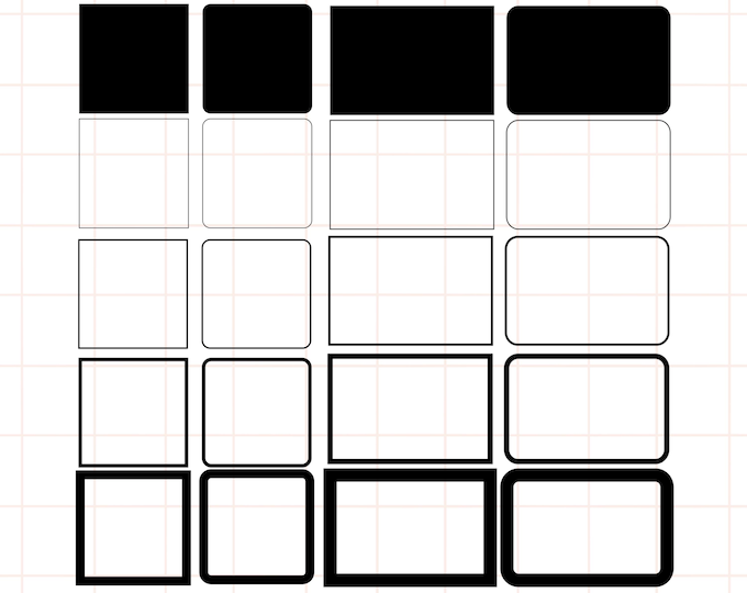 Rounded Corner Rectangle Frame SVG | Clipart Cut File (digital Download ...