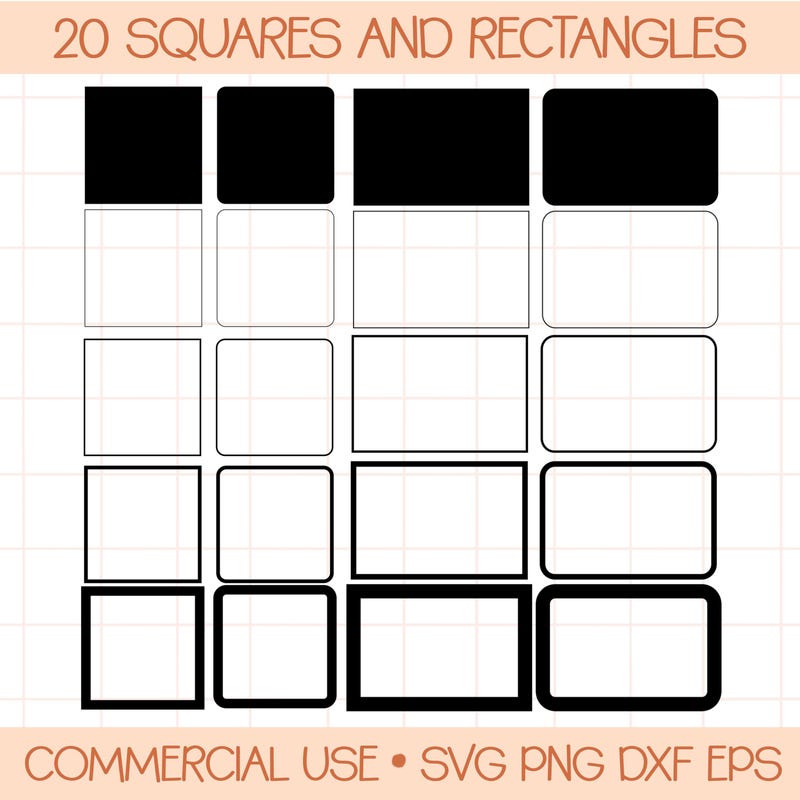 Square Line Frame Svg - Etsy