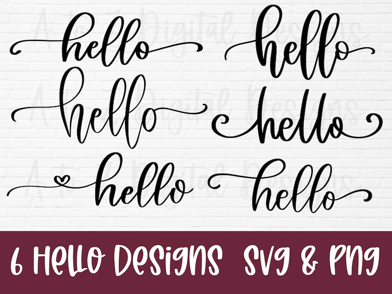 Hello Svg Hand Lettered Hello Sign Svg Welcome Svg - Etsy