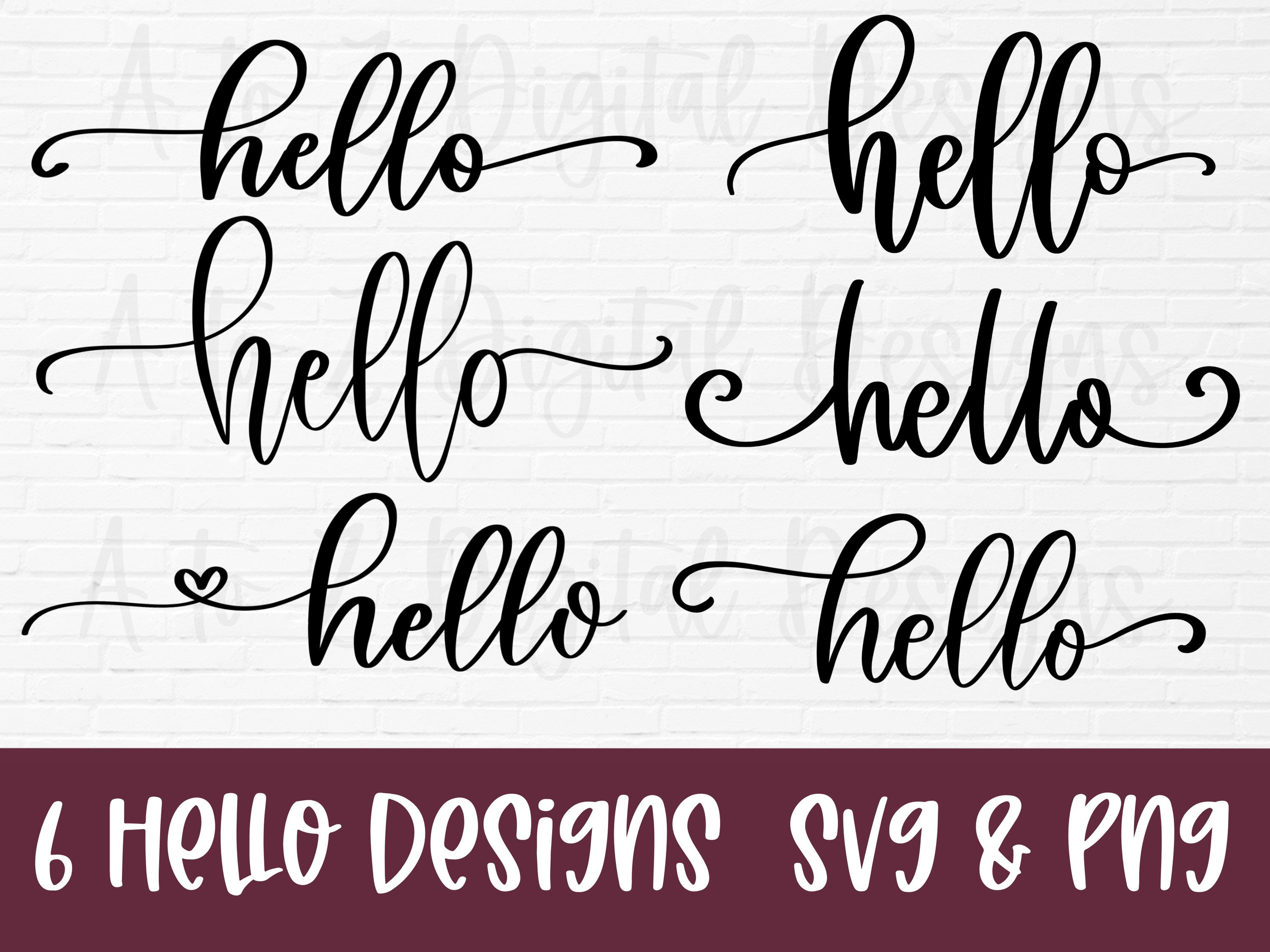Hello Svg Hand Lettered Hello Sign Svg Welcome Svg - Etsy