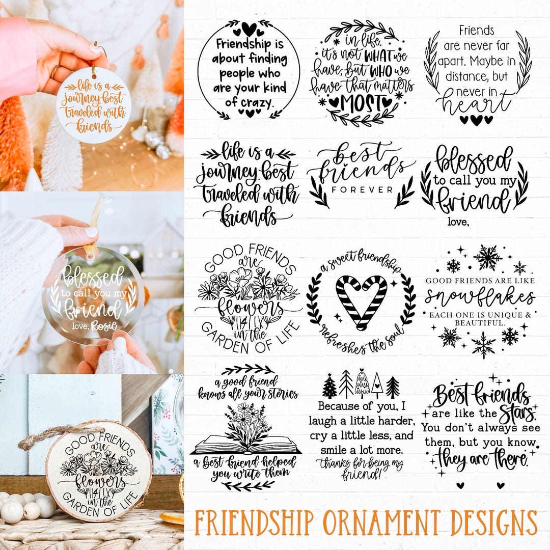 Friendship Christmas Ornament Svg Bundle, Best Friend Ornament Svg ...
