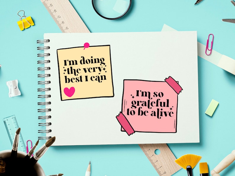 Affirmations Sticky Notes Png Printable Stickers, Inspirational Png ...