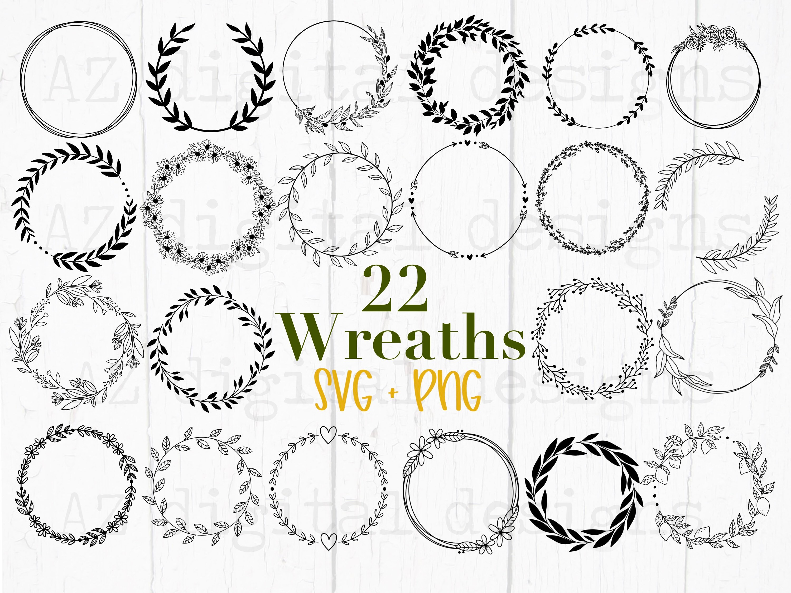 Wreath svg bundle circle svg bundle floral wreath svg | Etsy